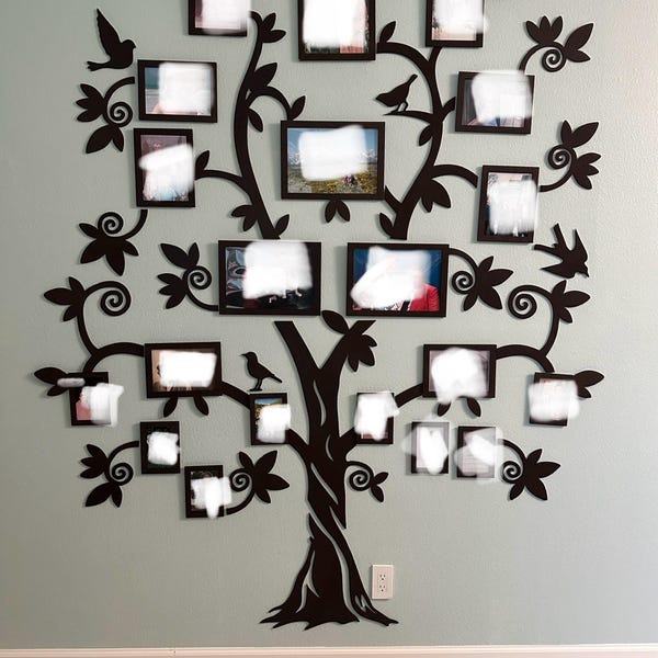 Wooden Family Tree With 20 Picture Frames (8.2х6.1 Feet/250х190 Cm ...