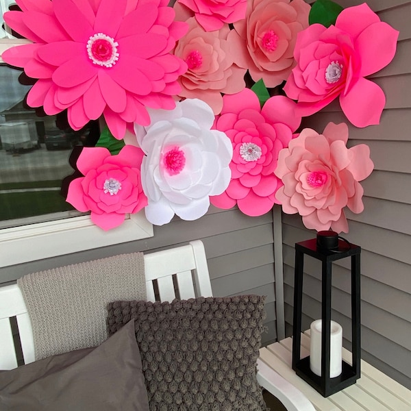 Set of 5 Giant Flower Templates, Printable PDF Flower Templates, SVG ...