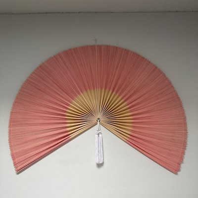 60 Inch Fan Wall Decor Bamboo Headboard Wall Hanging Giant Bamboo Fan ...