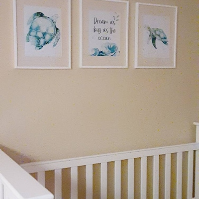 Sea Turtle Nursery Prints, Ocean Nursery Prints, Set of 3 Prints Sea ...