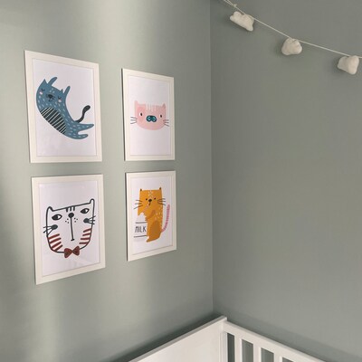 Rabbit Floral Nursery Wallpaper, Removable Stick on Wallpaper, Pre ...