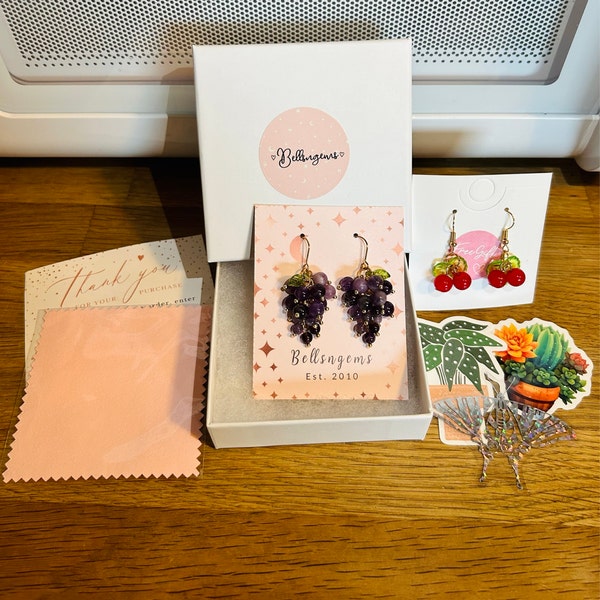 Cerulean Blue Frosted Glass Lucite Bell Flower Bronze Earrings. Gift ...