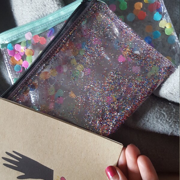 Glitter Party / Small Pouch, Transparent Handbag, Clear Bag, Purse ...
