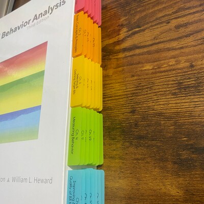 SNABAFIED Cooper Tabs BCBA Exam Study Materials Cooper Textbook Tabs ...