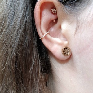Rose Gold Rook Piercing Surgical Steel Curved Flower Barbell - Etsy