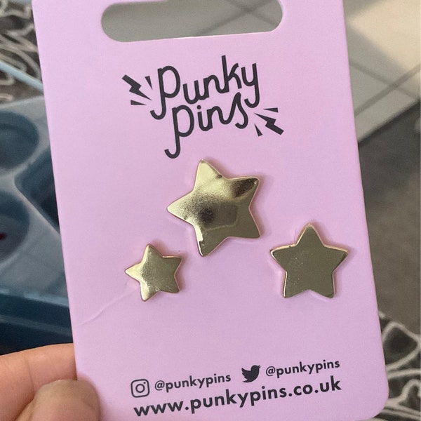 Trio of Gold Stars Enamel Pin Set // Achievement Pins, Collar Pins ...