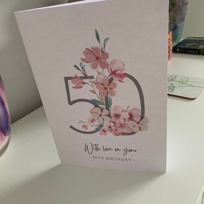 50th Birthday Card, Fiftieth Birthday Card, 50th Card, Happy 50th Card ...