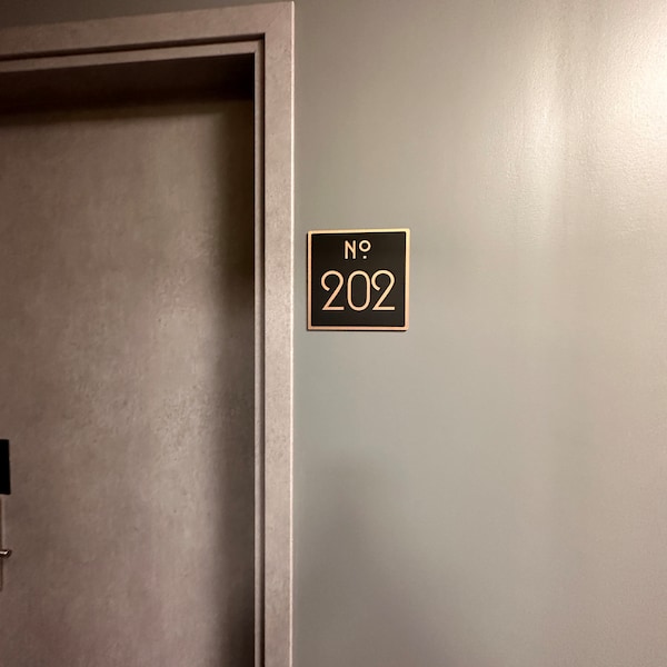Custom Room Signs | Hotel Room Numbers | Apartment Numbers | Black and ...