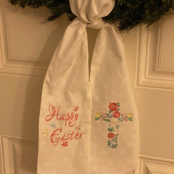 Floral Cross Easter Embroidery Design, Religious Embroidery Design ...