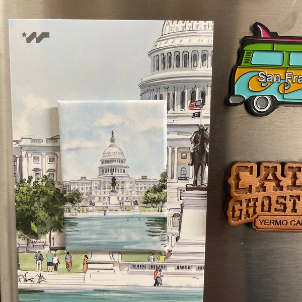 Washington DC Vinyl Fridge Magnet, Washington DC Map Magnet, Iconic DC ...