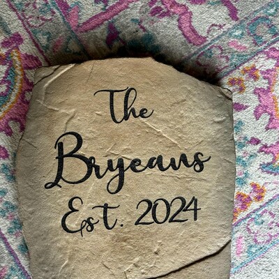 Welcome Name Stone Custom Stone Engraved Rock Personalized Garden Stone ...
