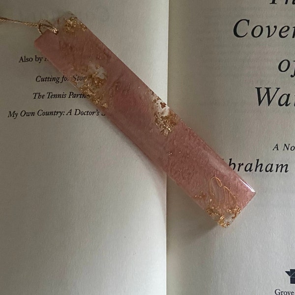 Gold Foil Resin Book Marks Custom Name Bookmarks Geode Gemstone Marbled ...