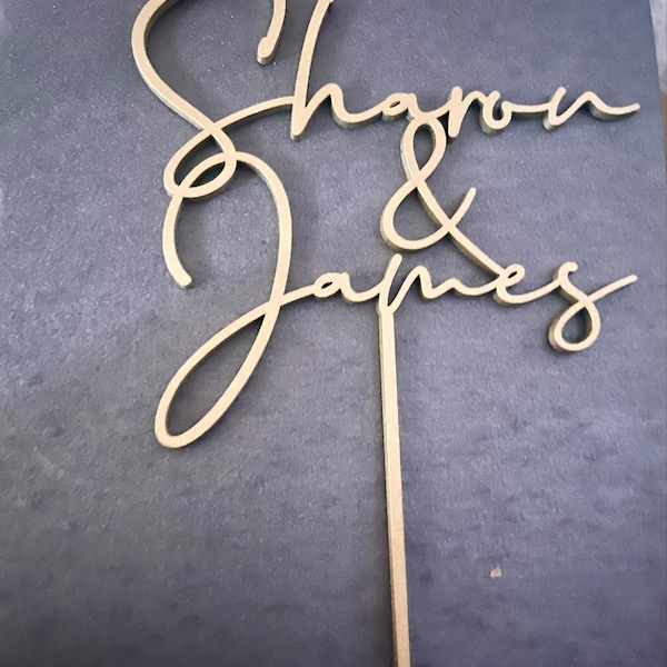 Personalized Cake Topper, Custom Names Cake Topper, Mr and Mrs Cake ...