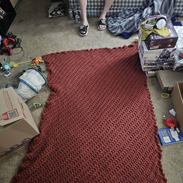 CROCHET PATTERN Zigzag Waffle Chevron Blanket - Make to Any Size - PDF ...