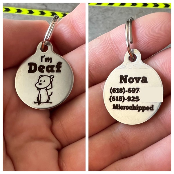 I'm Deaf Dog Tag, Custom Dog ID, Funny Dog Tag, Personalized Dog Tag ...