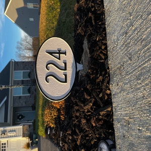 Classic Oval Double-sided Hanging Address Plaque, ONE Line Hanging ...