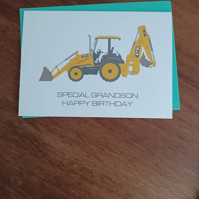 JCB 3CX Backhoe Loader Personalised Birthday Card Any Age and Name ...
