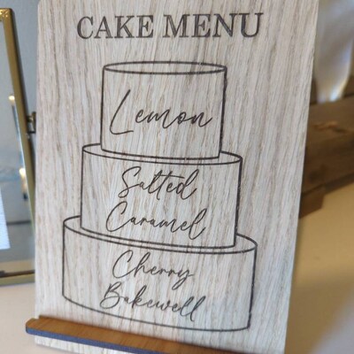 Cake Menu, Cake Flavour Wedding Sign Personalised Cake Menu, Cake ...