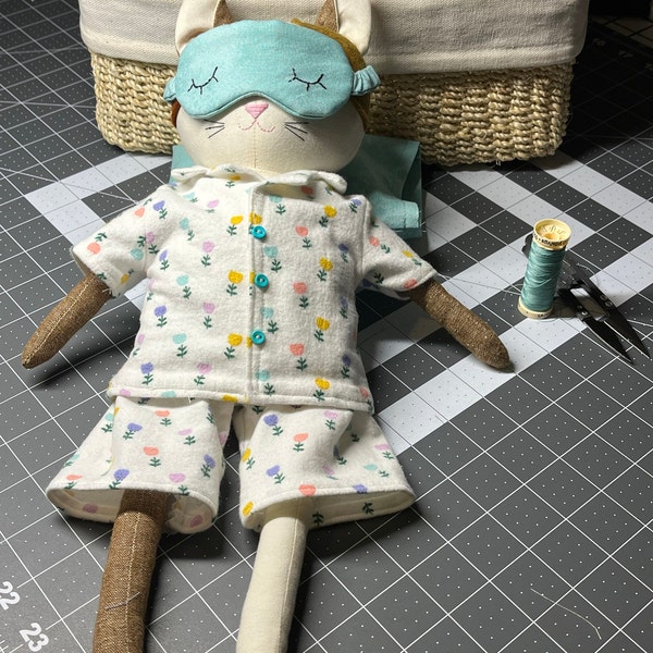 Doll Pyjama PDF Sewing Pattern and Tutorial - for Studio Seren Stuffed ...