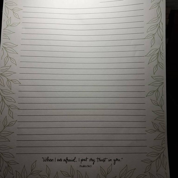 JW Letter Writing Template Stationery, Psalm 56:3, 2024 Year Text - Etsy