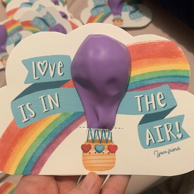 Printable Hot Air Balloon Valentine's Day Card Non-candy Valentine Idea ...