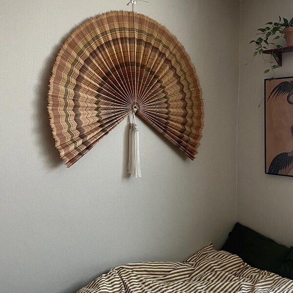 Bamboo Wall Fan, Wall Fan, Bamboo Fan, Bambo Fan Decor, Fan Decor ...