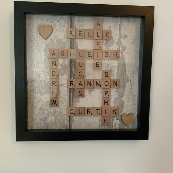 Scrabble Pictures, Scrabble Frame, Personalised Wall Art, Family Gifts ...