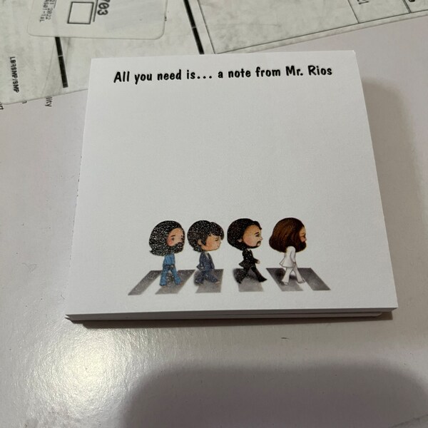 Personalized Sticky Notes With Musician Road Design and Custom Text ...