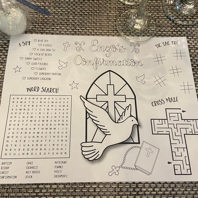 Personalized First Communion Coloring Activity Sheets, Holy Communion ...