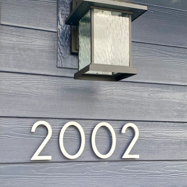 Modern House Numbers - 6 Inch White Metal Address Numbers - Etsy