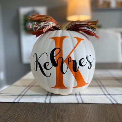 Monogrammed Pumpkin Decor Personalized Pumpkin Decor Gift - Etsy