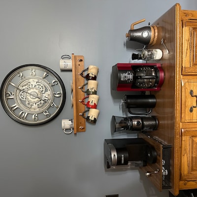 Vertical 10 or 12 Hook Mug Rack, Coffee Bar Ideas, Vertical Mug Rack ...