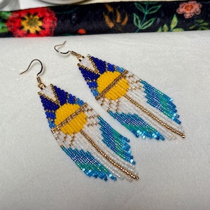 Sun Sea Ocean Seed Bead Fringe Earring Pattern, Miyuki Round Rocailles ...