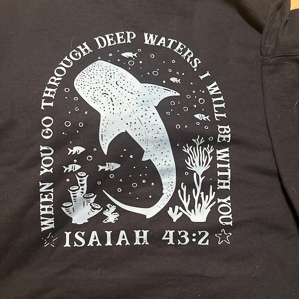 Christian Whale Shark Sweatshirt, Bible Verse Sweatshirt, Ocean Faith ...