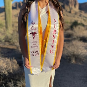A Custom Grad Sash Grad Stole Custom Grad Sash Embroidered Satin Stoles ...