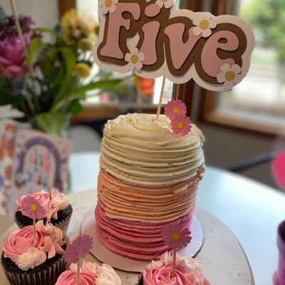 Four Ever Groovy Cake Topper Retro Cake Topper Groovy Cake - Etsy