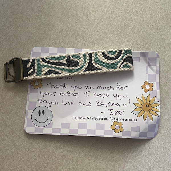 Swirl Spiral Custom Keychain Wristlet / Key Fob Keychain Lanyard Strap ...