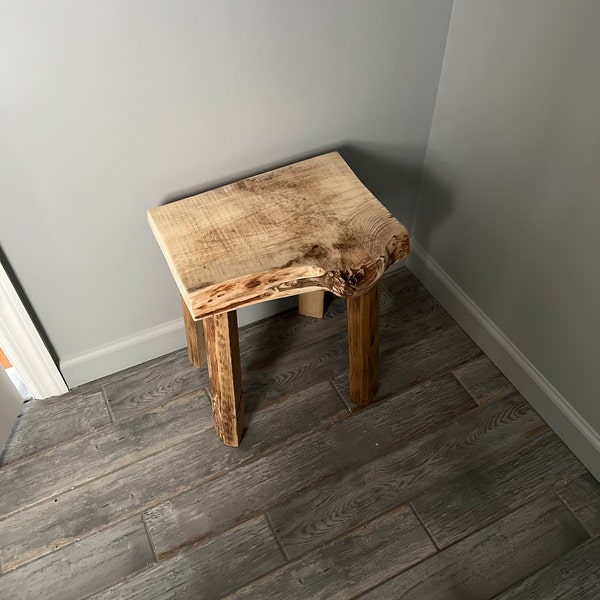 All Natural Slab Top 4 Legged Table. Raw 4 Legged Small End Table Made ...