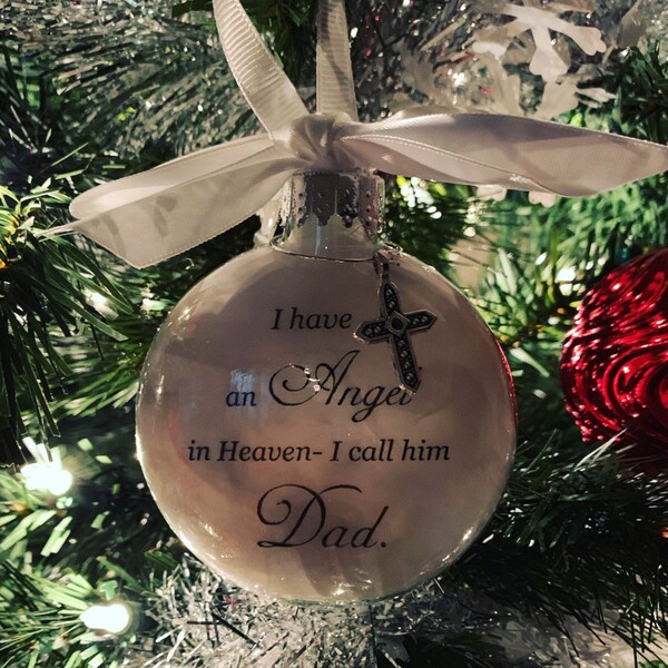 Father Memorial Ornament in Memory of DAD Christmas Angel in Heaven I ...