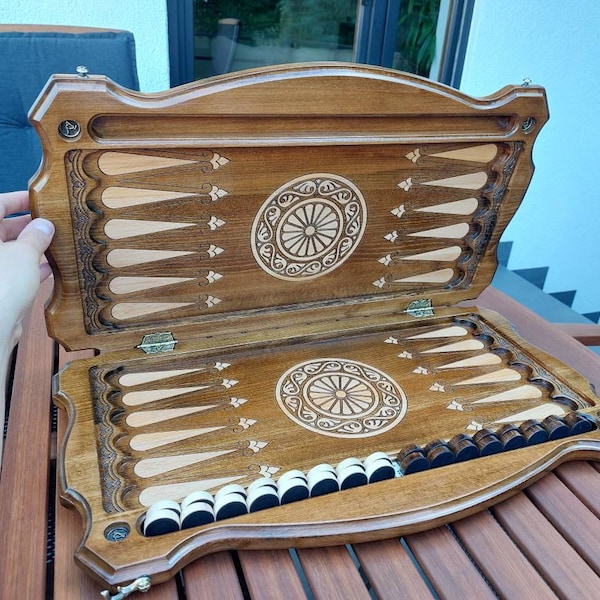 BIG SIZE Backgammon Set - Armenian Wooden Backgammon Board - Handmade ...