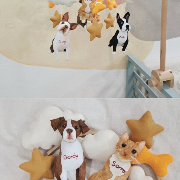 Custom Dog Baby Mobile, Personalized Baby Nursery, Puppy Baby Mobile ...