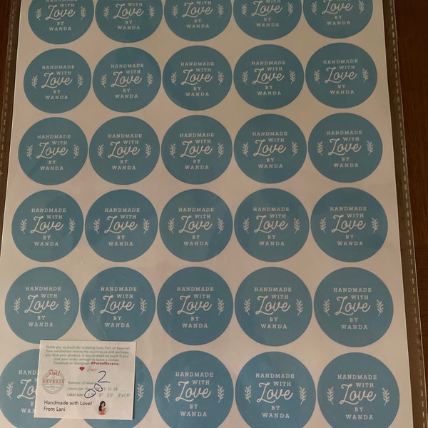 Custom Handmade With Love Stickers, Handmade Stickers, Made With Love ...