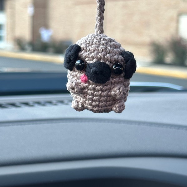 Crochet Black Pug Keychain nibbler - Etsy