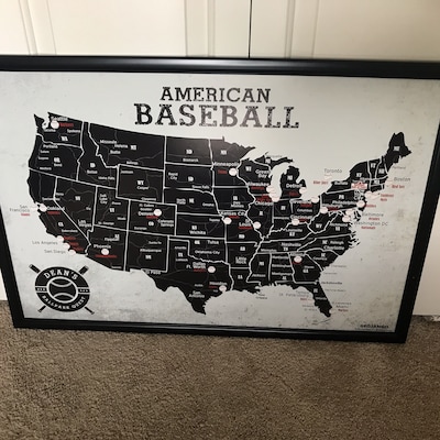 Baseball Stadium Tour Map Vintage Ballpark Bucket List Personalized ...