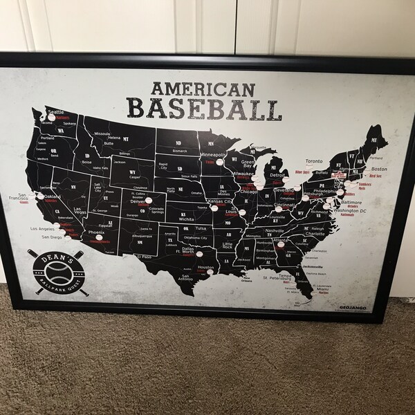Baseball Stadium Tour Map | Vintage Ballpark Bucket List | Personalized ...