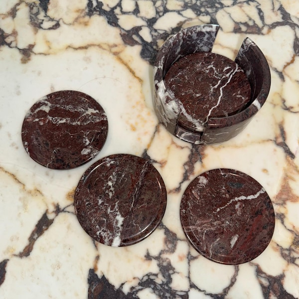 Rosso Levanto Side Table, Emerald Green Marble Table, Side Table, Stone ...