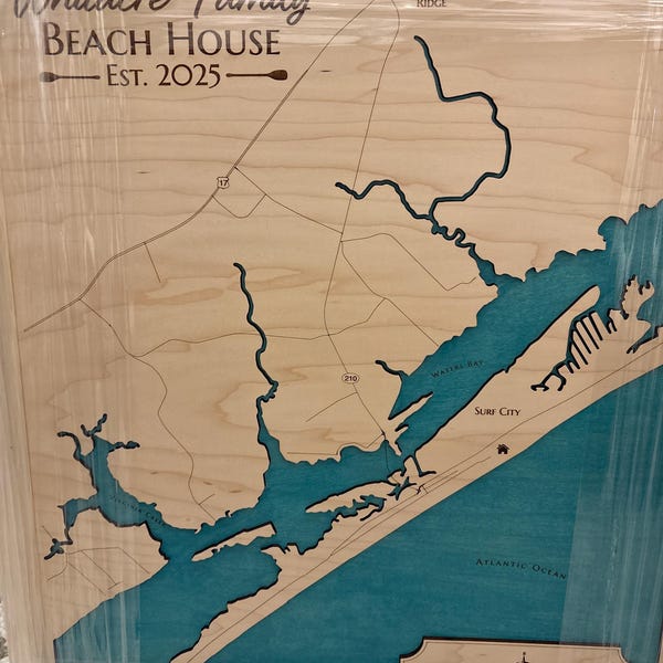 Custom Coastal 3D Wood Map, Custom Beach House Map, Choose Your Custom ...