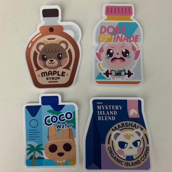 Animal Crossing Vinyl Sticker - Marshal Coffee, Maple Syrup, Coco ...