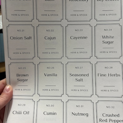 White Modern Minimalist Spice Labels, Printable Spice Labels, Instant ...