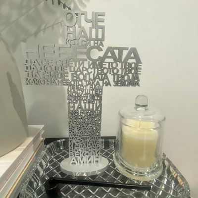 Notre Prière Du Père En Français, Our Father Cross in French Language ...